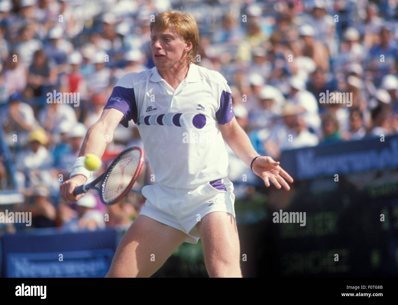 Boris Becker in action at the Newsweek Champions Cup tournament in ...