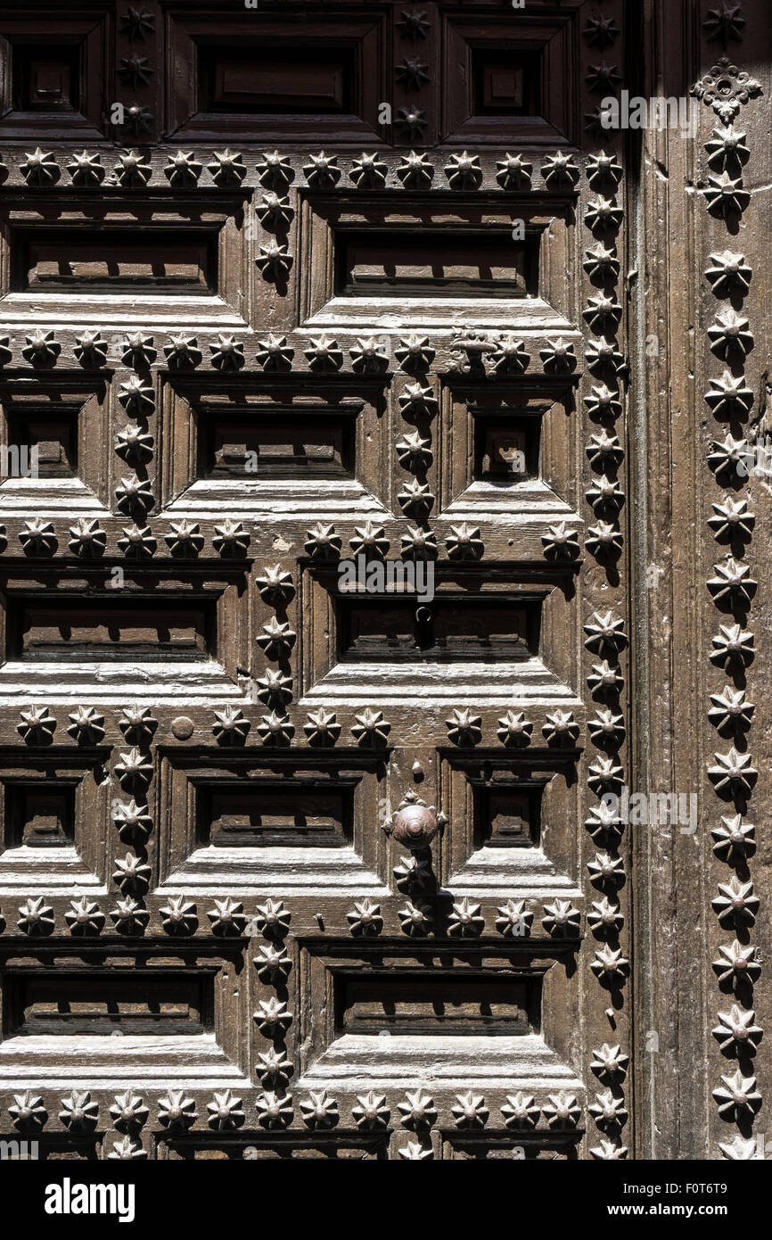 old wooden door Castilian style in Toledo Spain Stock Photo - Alamy