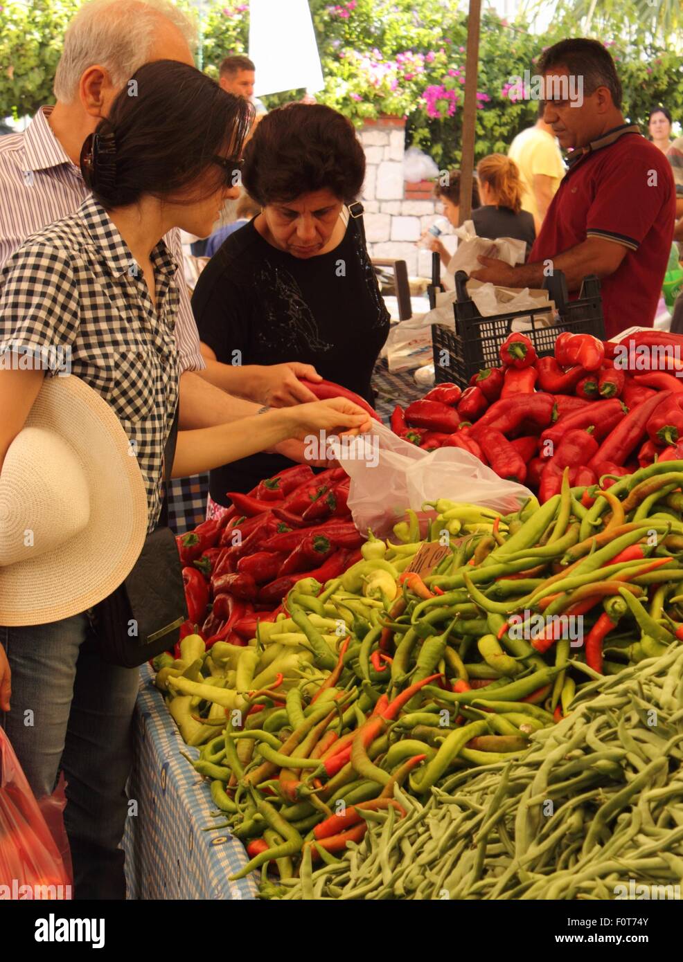 Fresh fruit and vegetable produce for sale at a local market in Calis ...