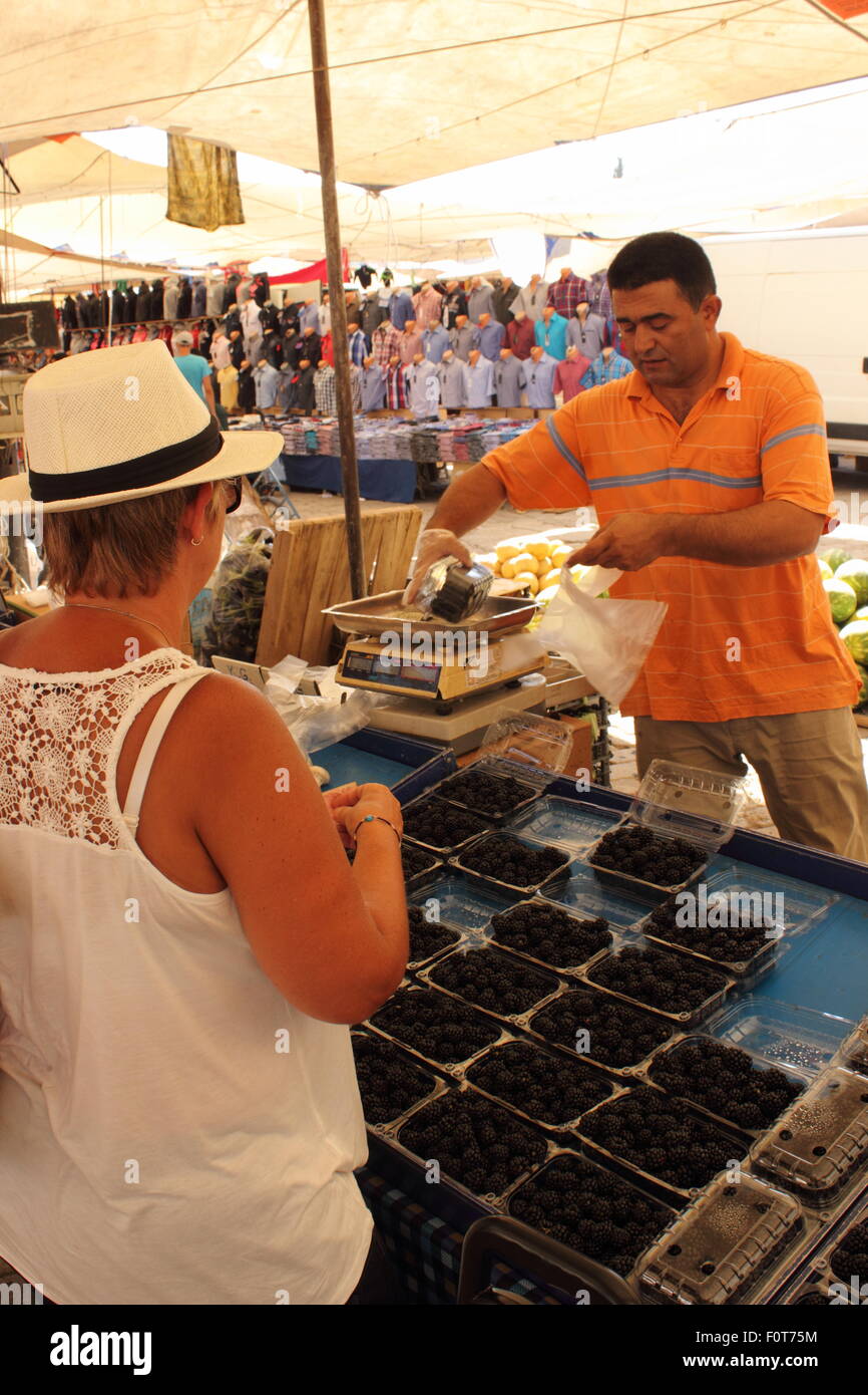 Fresh fruit and vegetable produce for sale at a local market in Calis ...