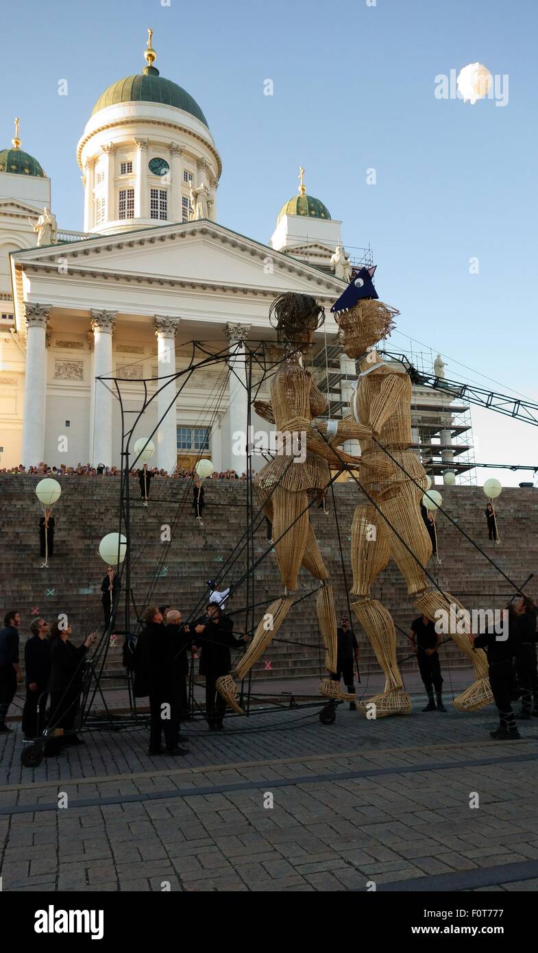 Eight meters tall wooden giants at the Night of Arts festival in ...