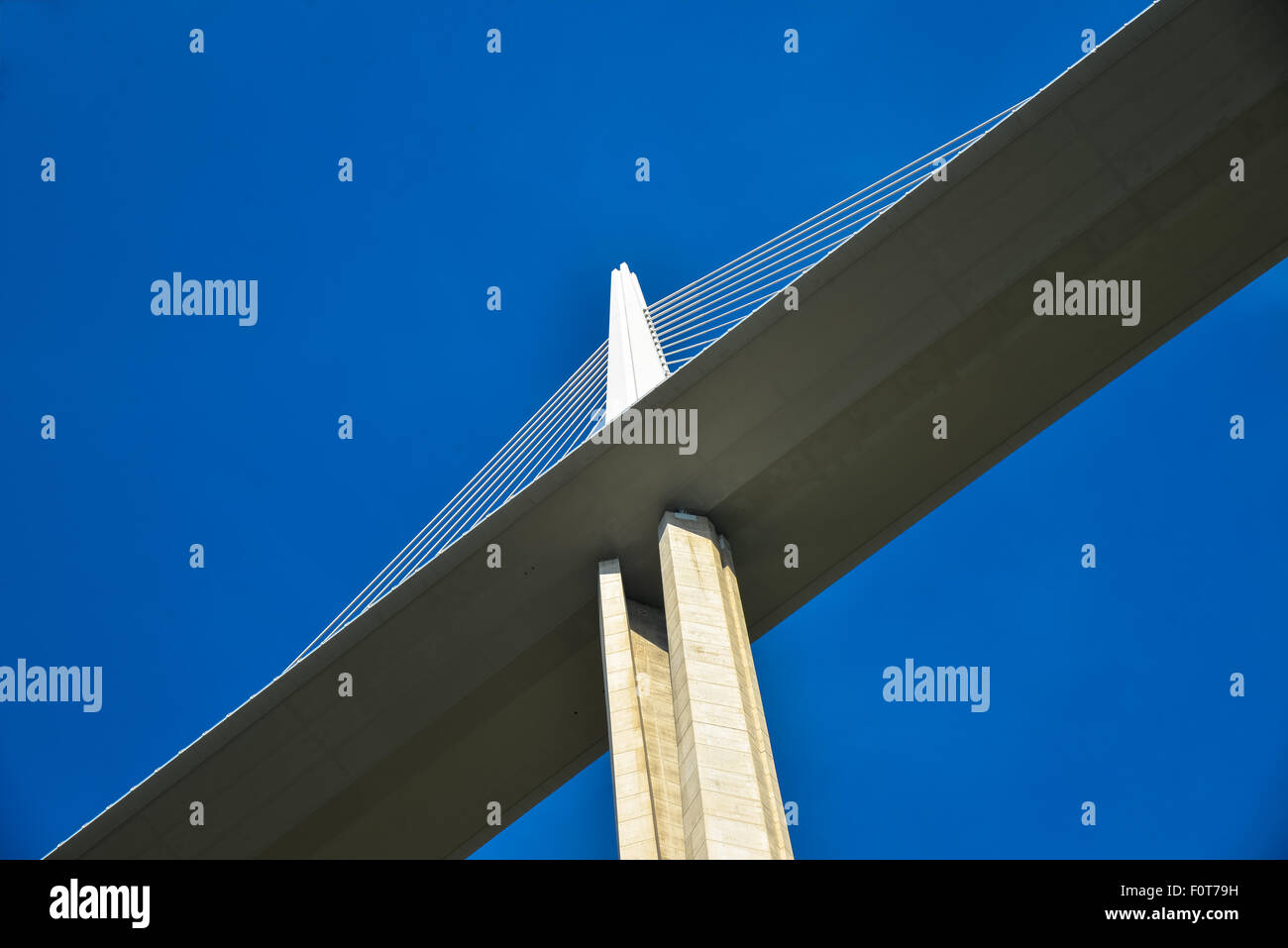 famous suspension bridge over the aveyron river at milau in france ...