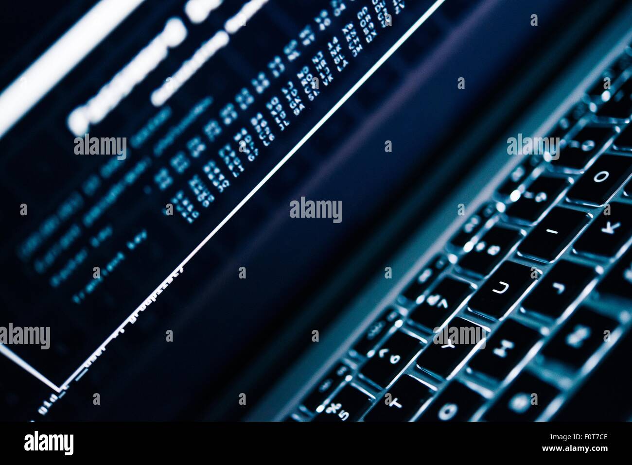 Password Hacking Concept Photo Laptop Computer And Password Hacking Algorithm On The Computer