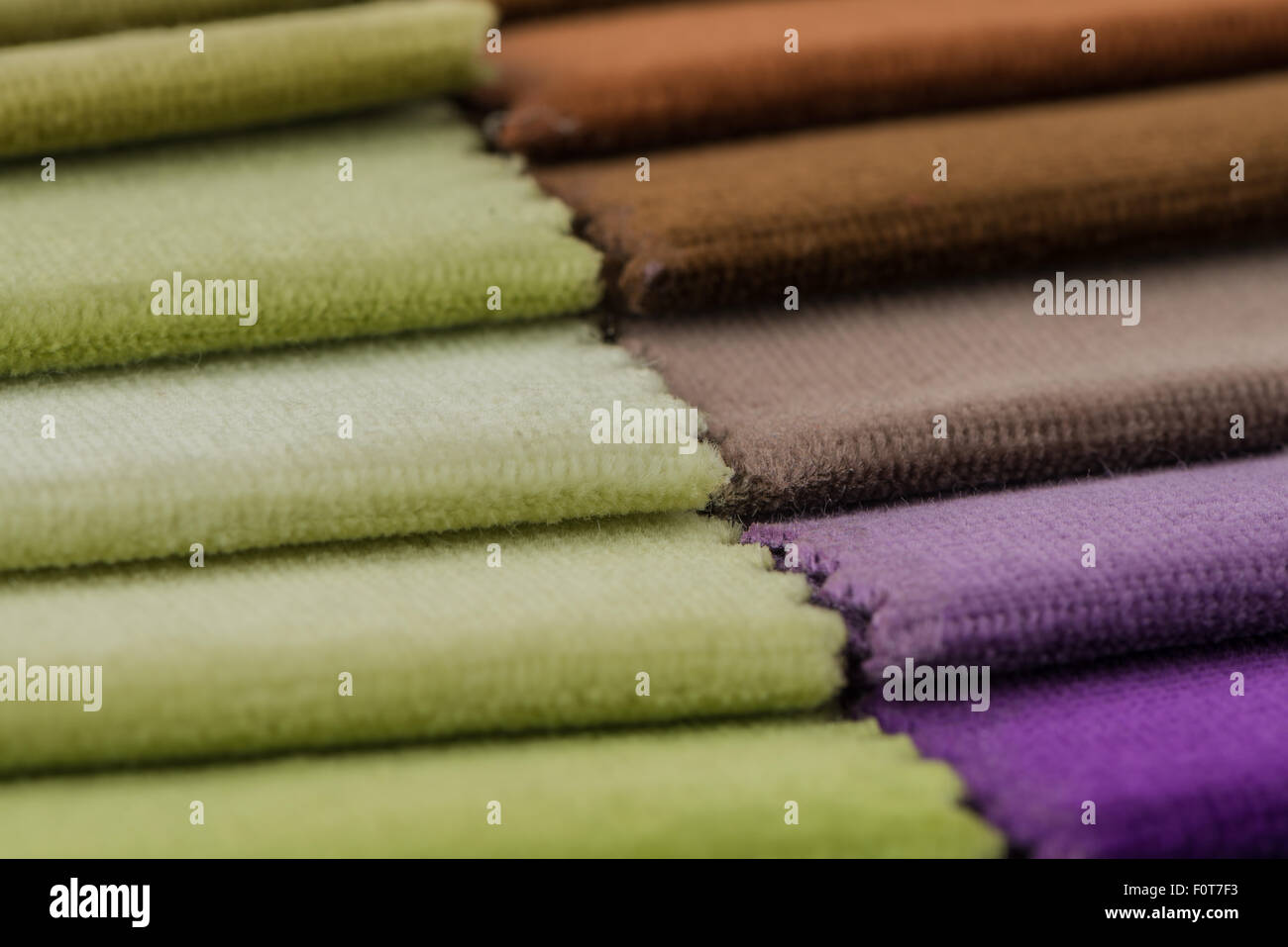 Closeup detail of multi color fabric texture samples Stock Photo - Alamy