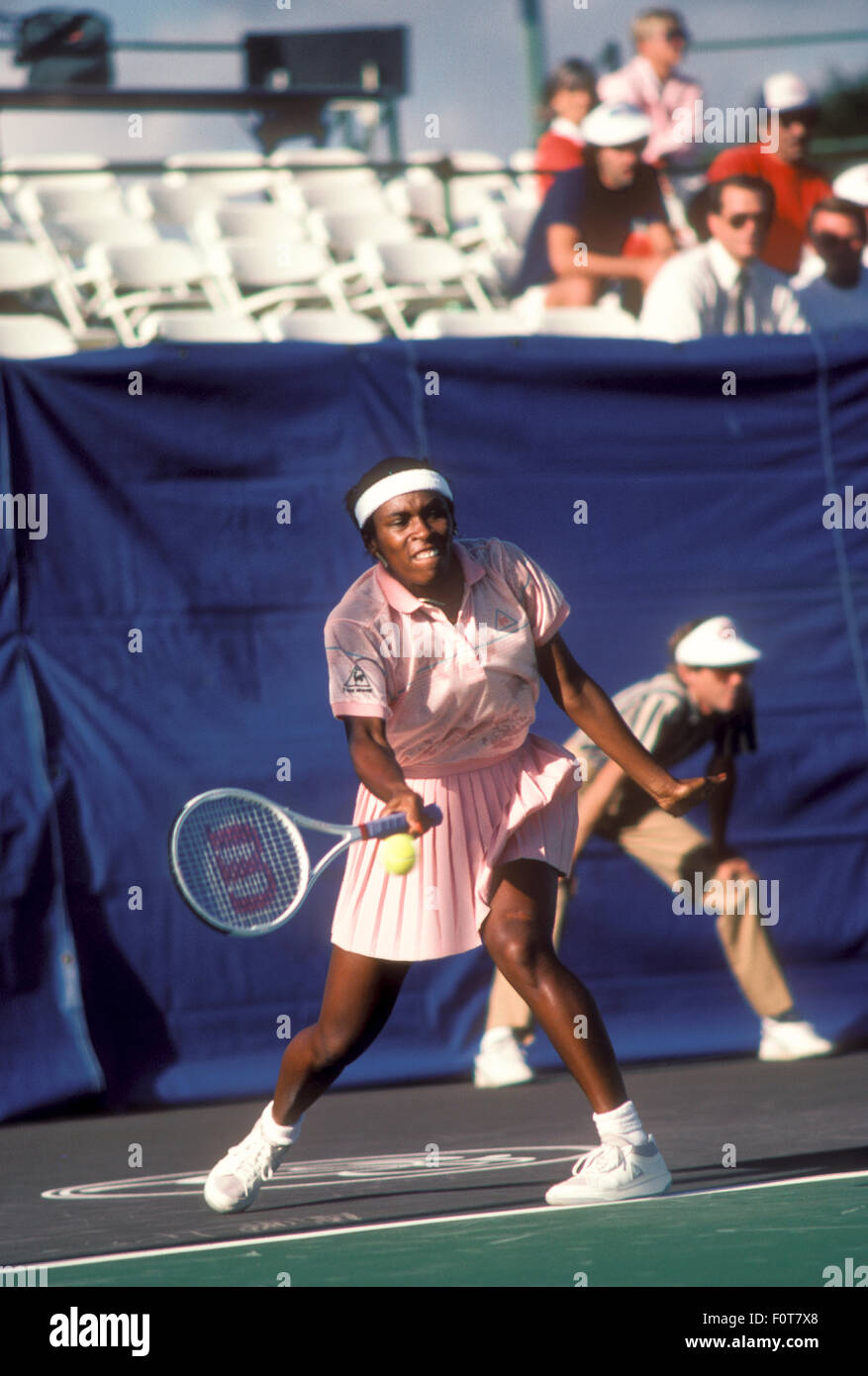 Zina Garrison in action at the Audi Challenge tennis tournament in San ...