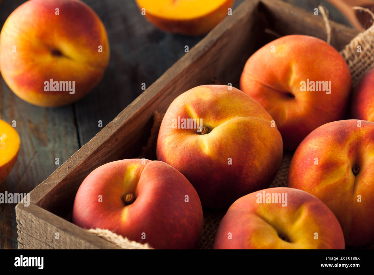 Raw Organic Yellow Peaches Ready to Eat Stock Photo - Alamy