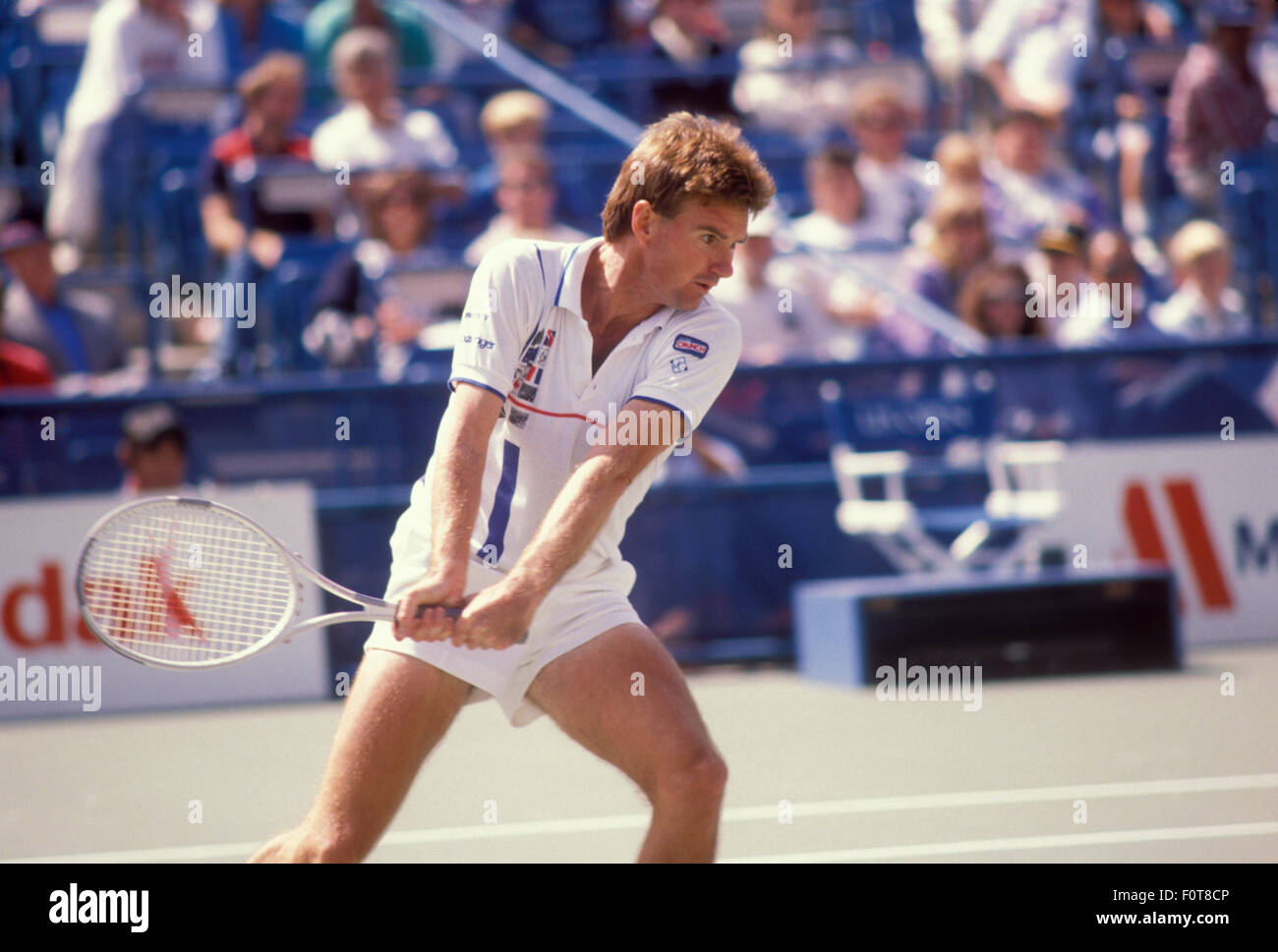 Jimmy Connors in action at the U.S. Open tennis tournament at Flushing ...