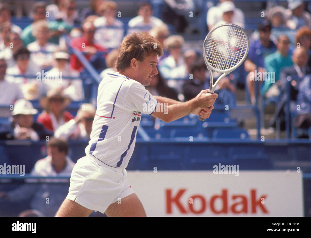 Jimmy Connors in action at the U.S. Open tennis tournament at Flushing ...