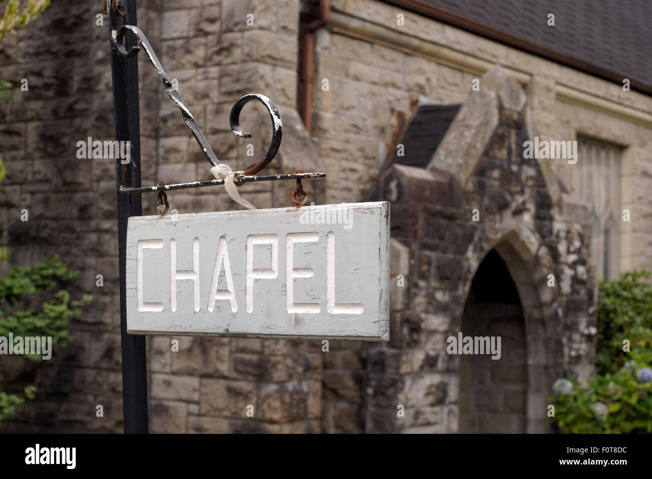 Chapel sign with church in background, Ryerson United Church (Pacific ...