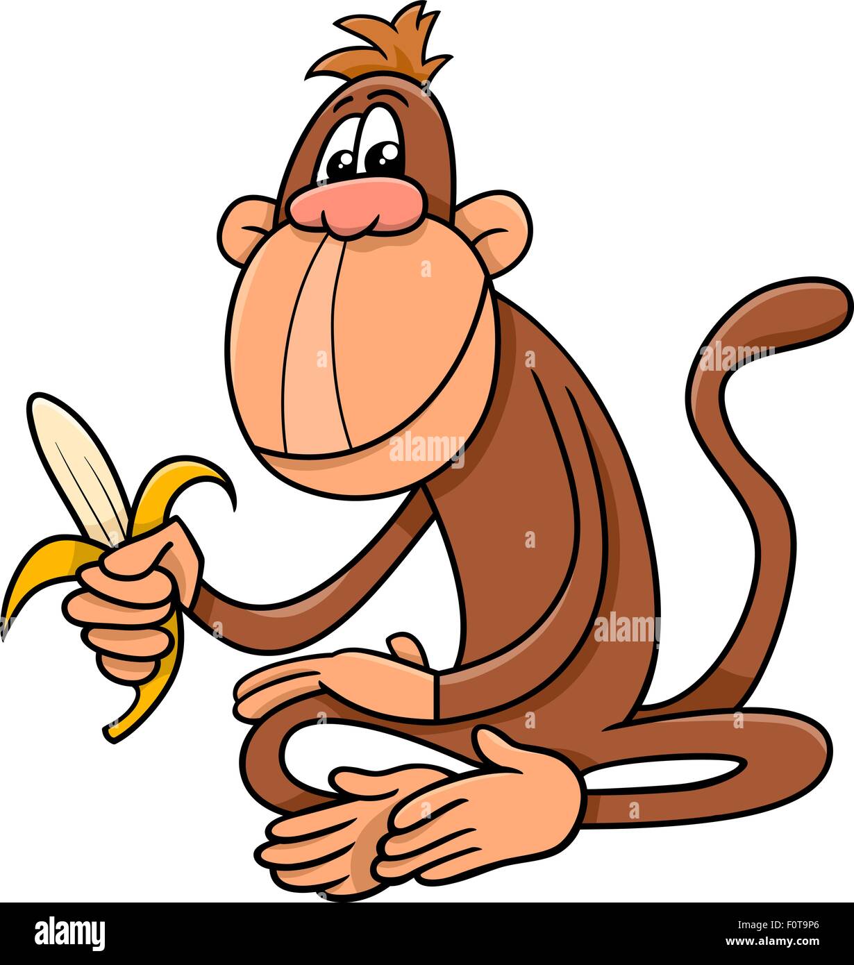 Monkey With Banana Clipart Illustration Of A Cute Monkey Holding A