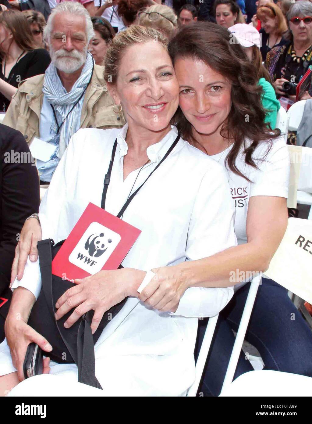 'Crushing One Ton of Ivory' event in Times Square Featuring: Edie Falco ...