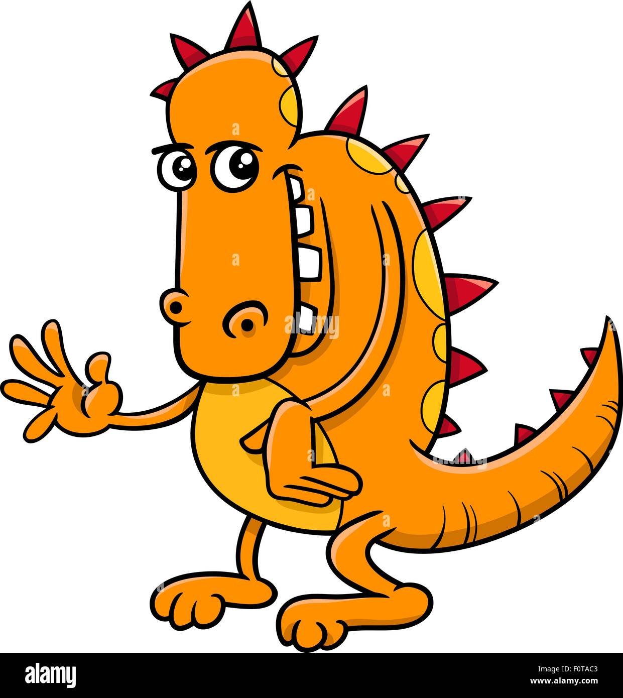 Cartoon Illustration of Dragon Fantasy Animal Character Stock Vector ...