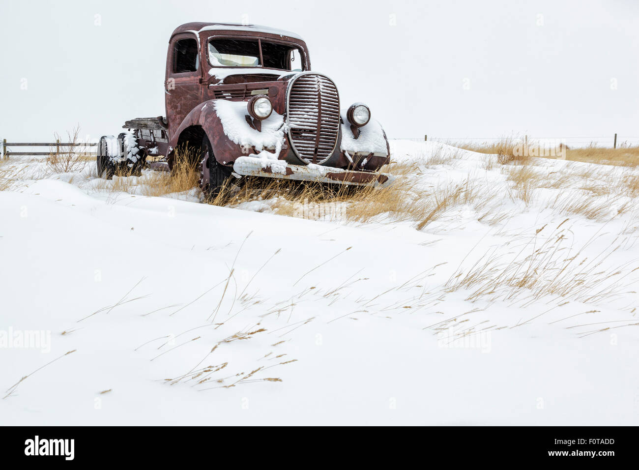 Old Truck In The Snow Stock Photos & Old Truck In The Snow Stock Images ...