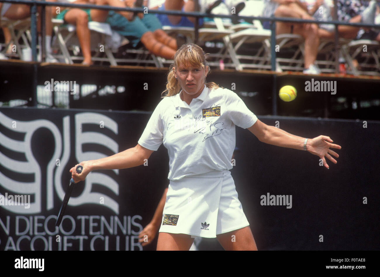 Steffi Graf in action at the Great American Bank Tennis Classic at San ...