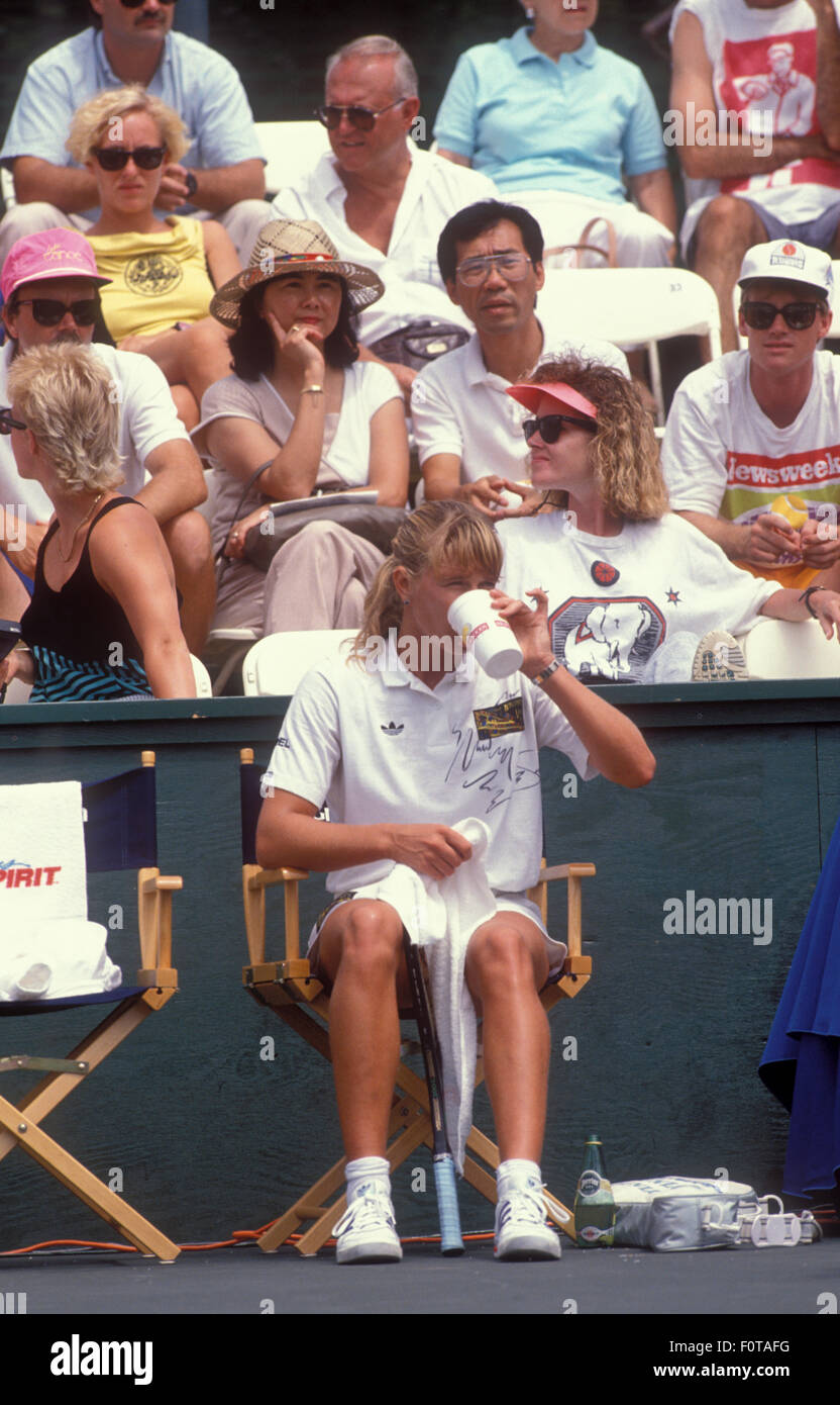 Steffi Graf in action at the Great American Bank Tennis Classic at San ...