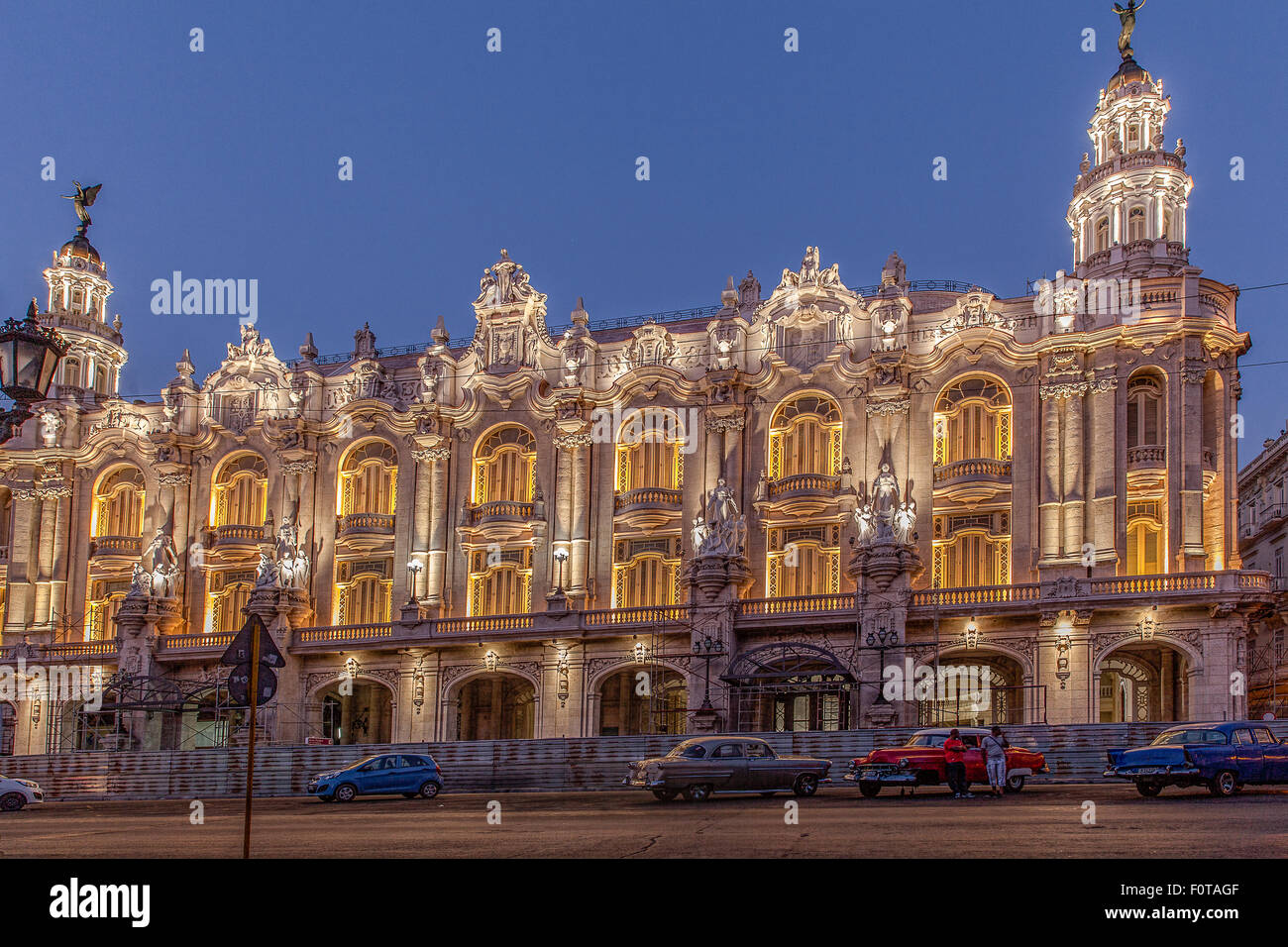 Opera House building in Havana at first light with people standing next ...
