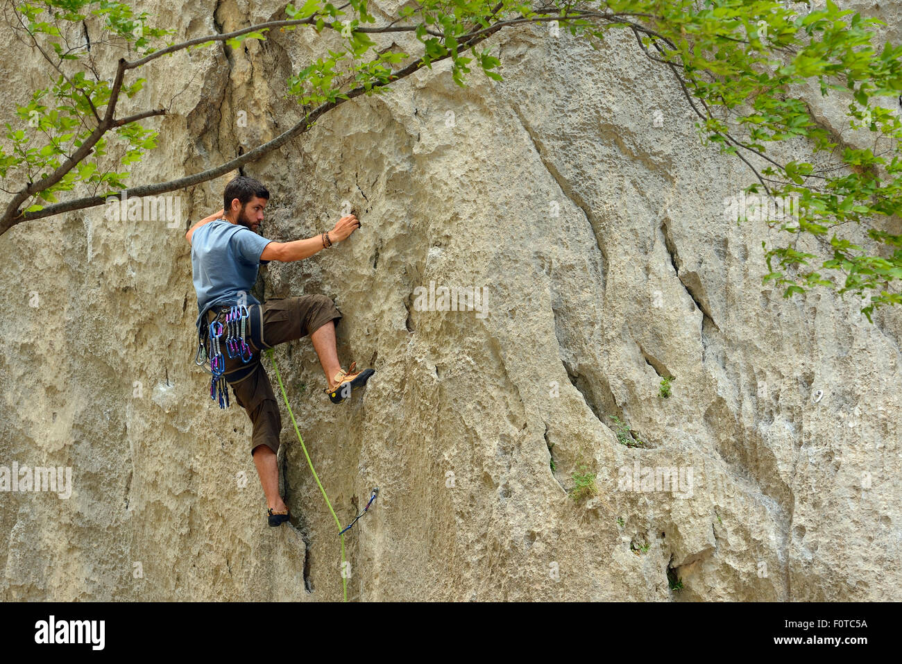 Man rock climbing in Paklenica National Park, Velebit Nature Park ...