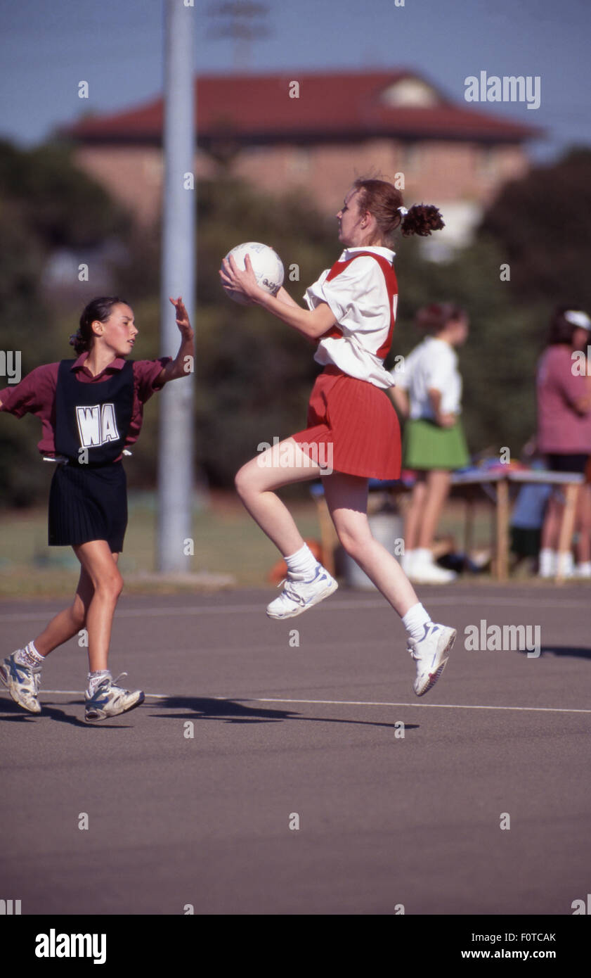 Netball game in progress, Sydney, New South Wales, Australia Stock ...