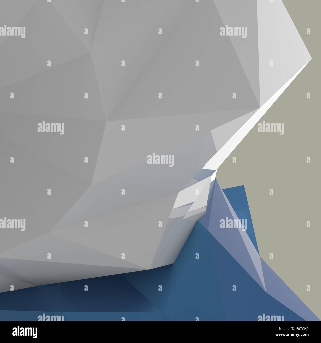 Empty low polygon laminate shelf on laminate table and geometric ...