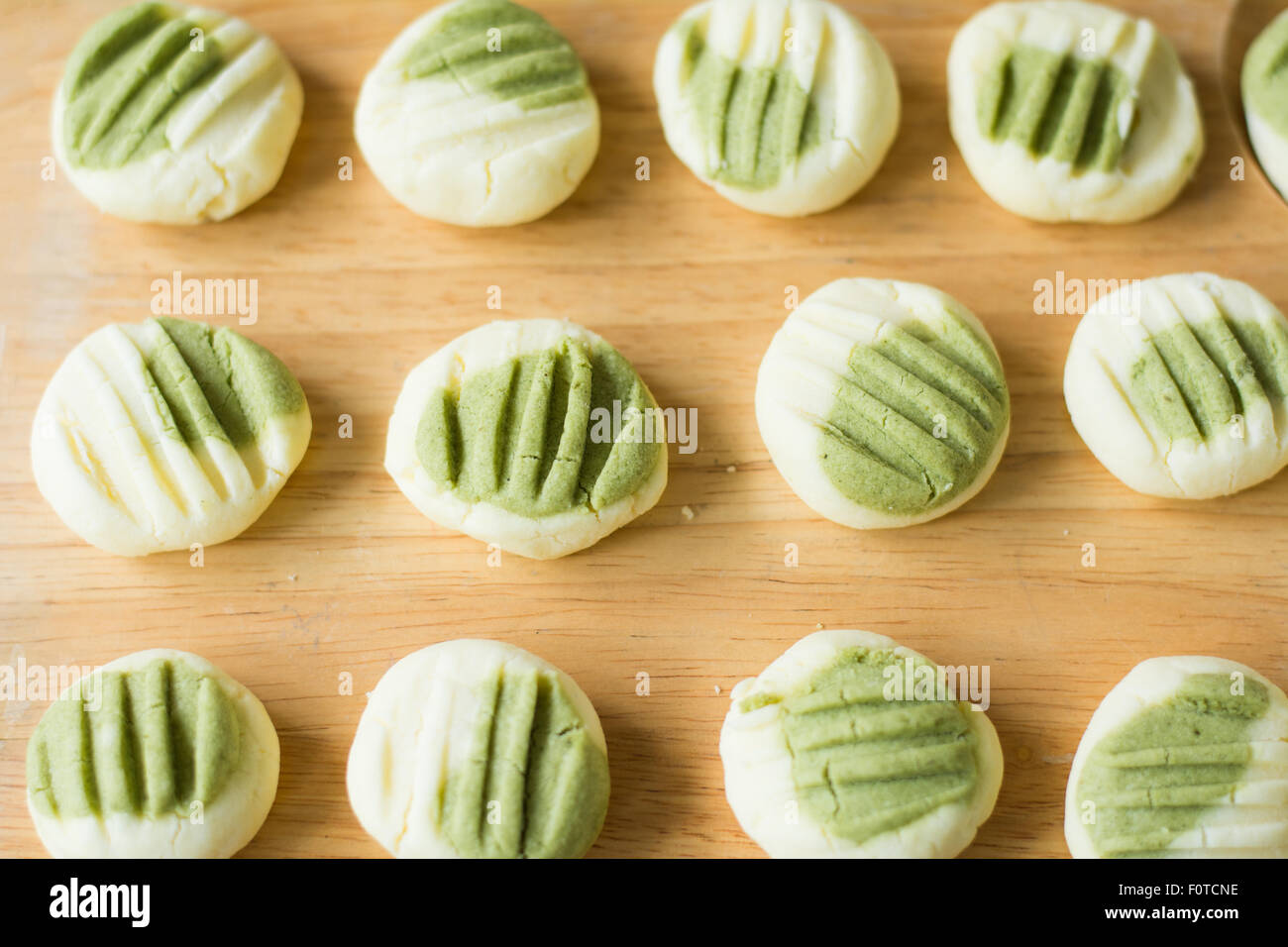 Green tea German cookies Stock Photo - Alamy