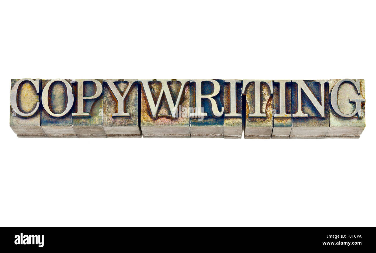 copywriting word - isolated word in grunge vintage letterpress metal ...