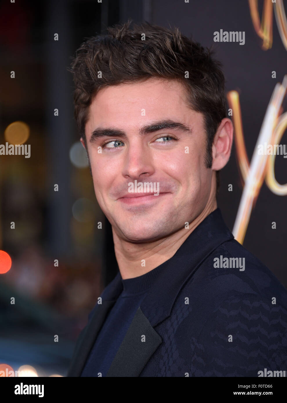 Hollywood, California, USA. 20th Aug, 2015. Zac Efron arrives for the ...