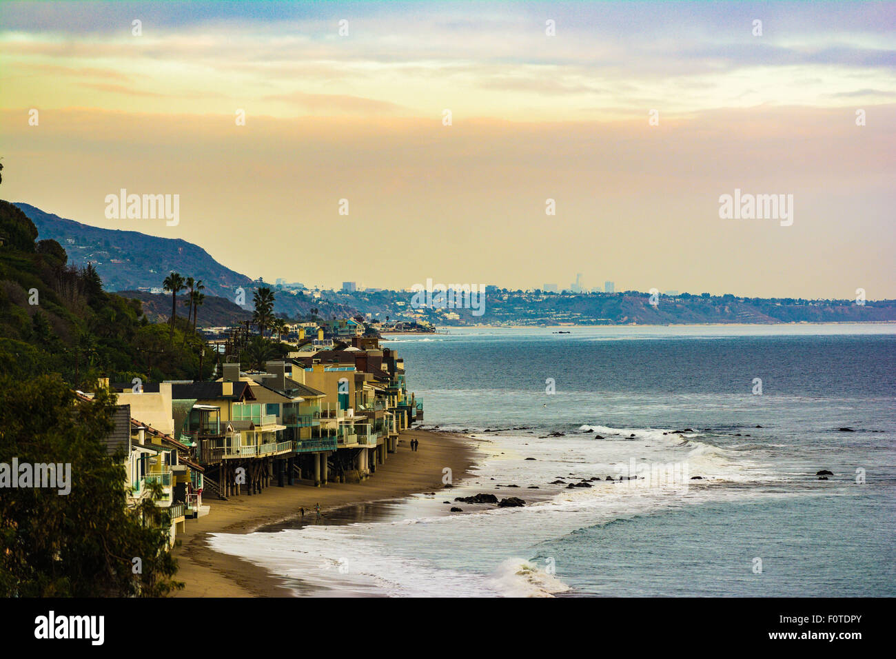 Beachfront homes on Escondido Beach, Malibu, California, USA Stock ...