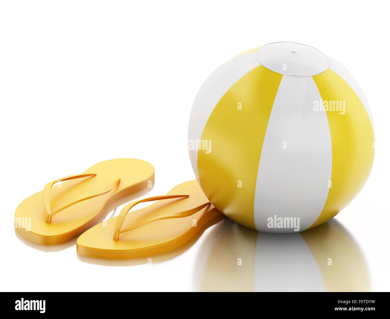 3d renderer image. Summer vacation concept. Isolated white background ...