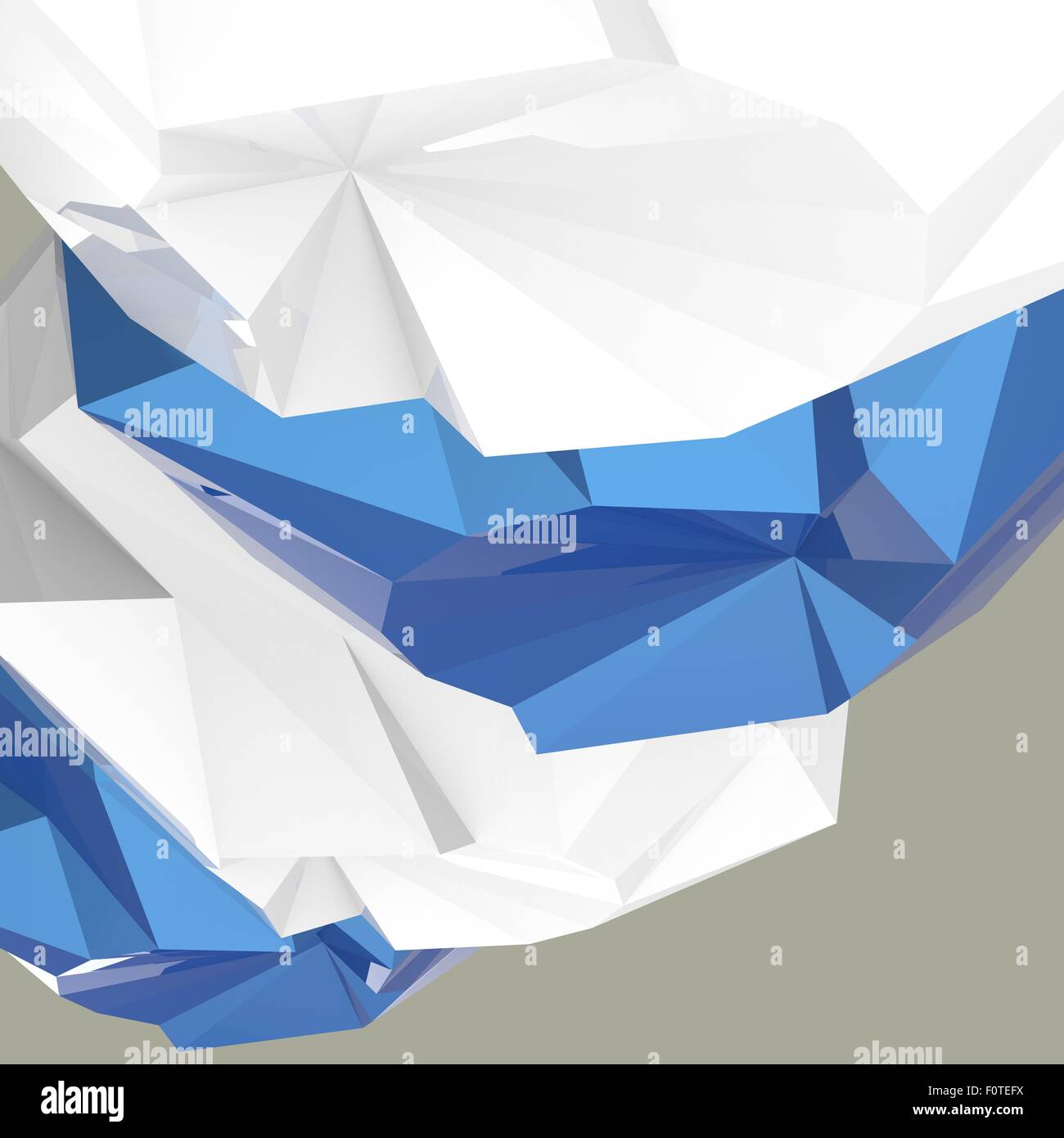 Empty low polygon laminate shelf on laminate table and geometric ...