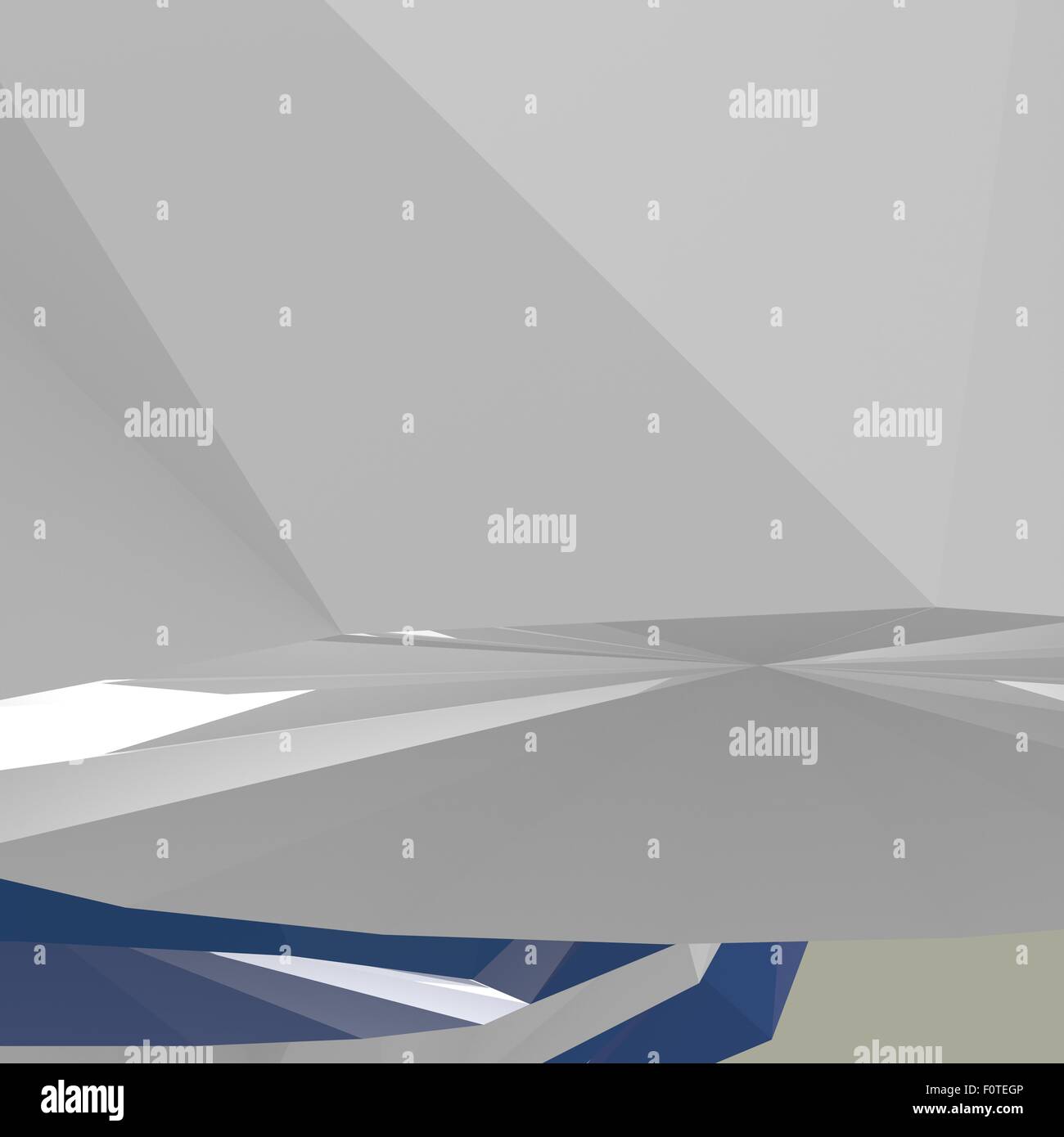 Empty low polygon laminate shelf on laminate table and geometric ...