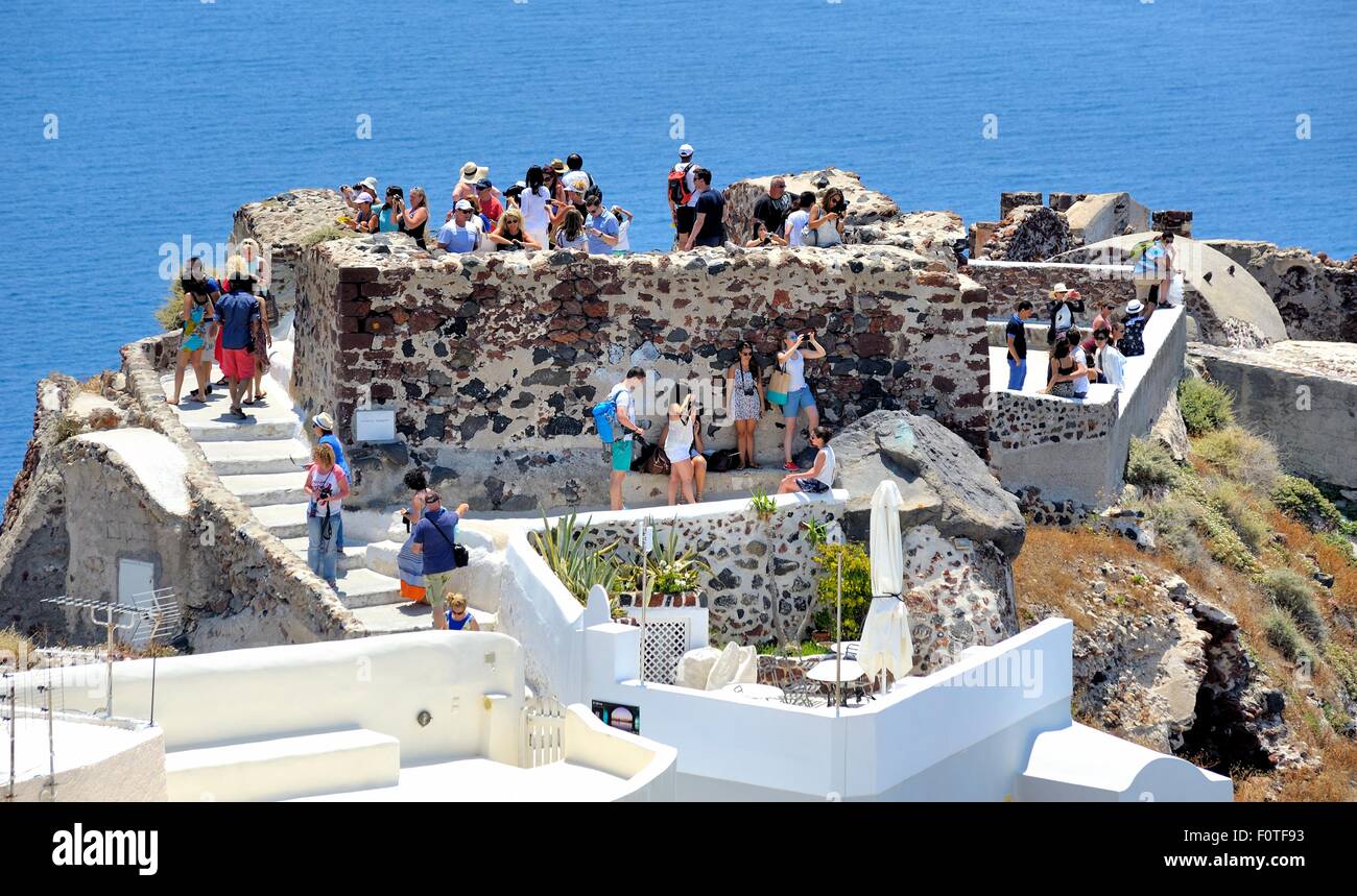Santorini oia castle hi-res stock photography and images - Alamy