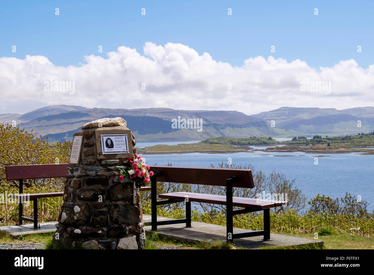 Public memorial to rally driver Susan Cameron overlooking Loch Tuath ...