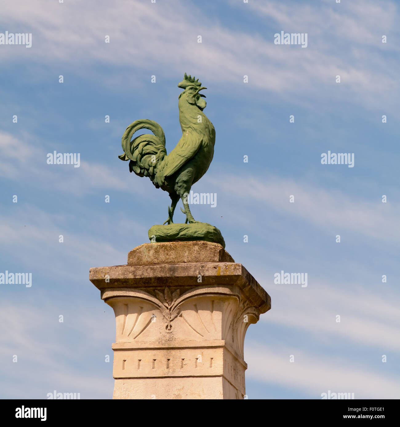 War Memorial with cockerel (French national emblem) in St Thomas de ...