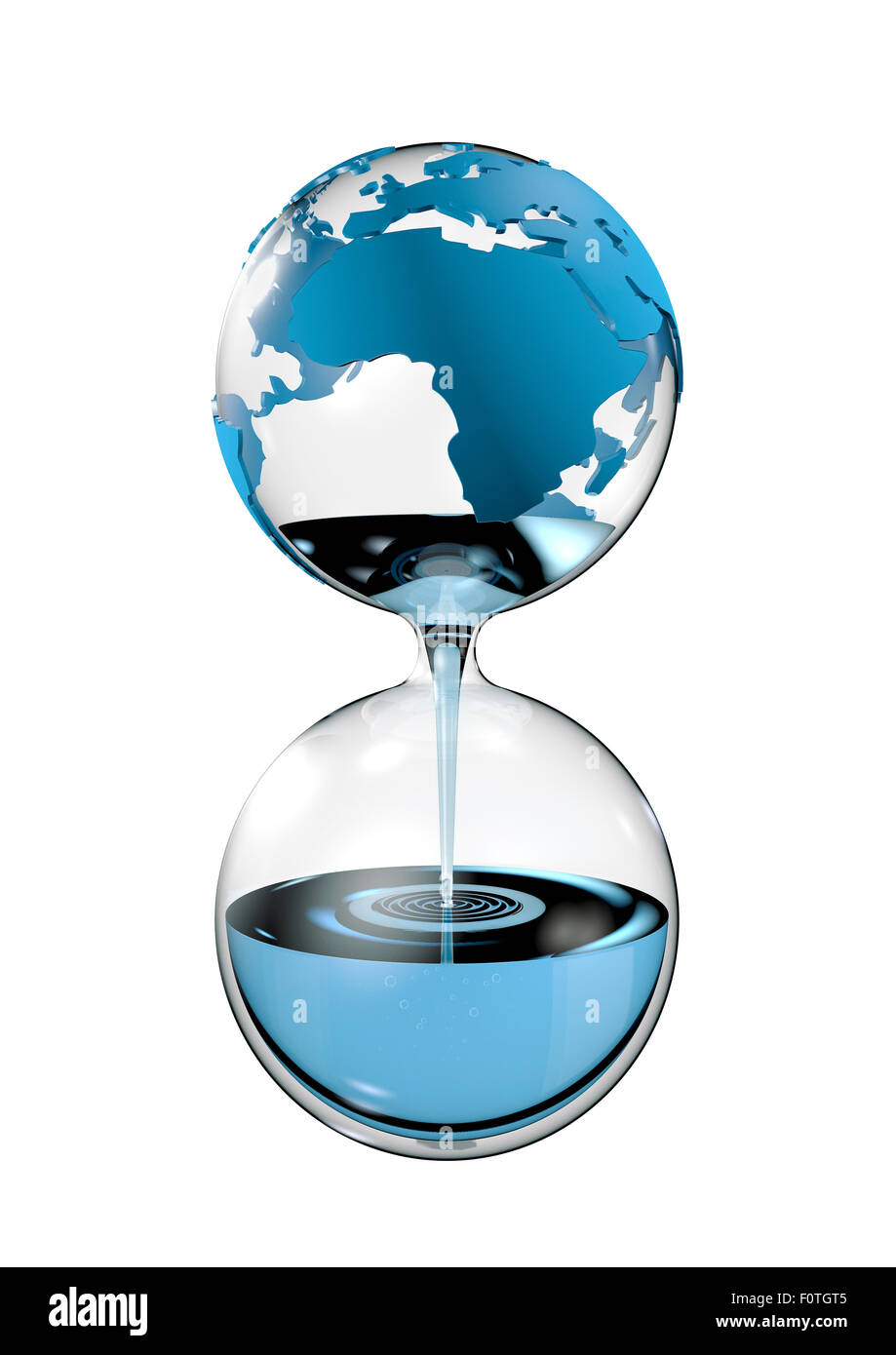 Water hourglass, 3D render of clean water concept Stock Photo - Alamy