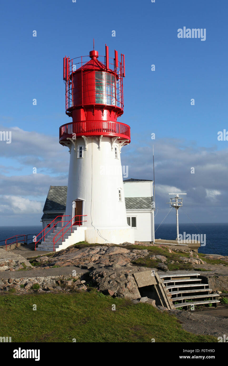 Lighthouse at Cape Lindesnes, Vest-Agder, the southernmost point of ...