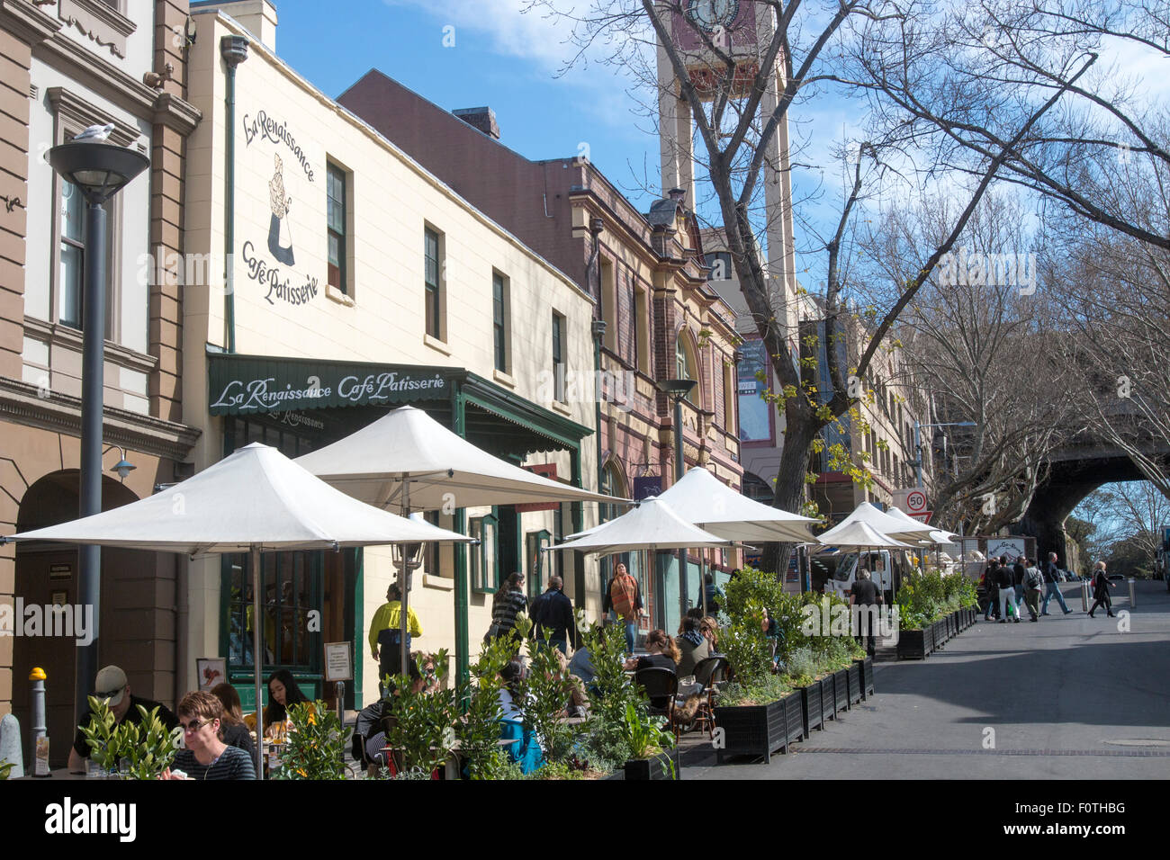 the historic Rocks area of Sydney city centre along Argyle street ...