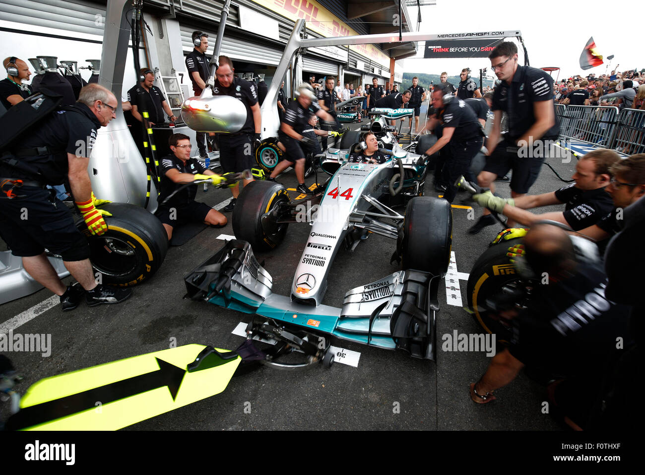 Mercedes formula one pit crew hi-res stock photography and images - Alamy