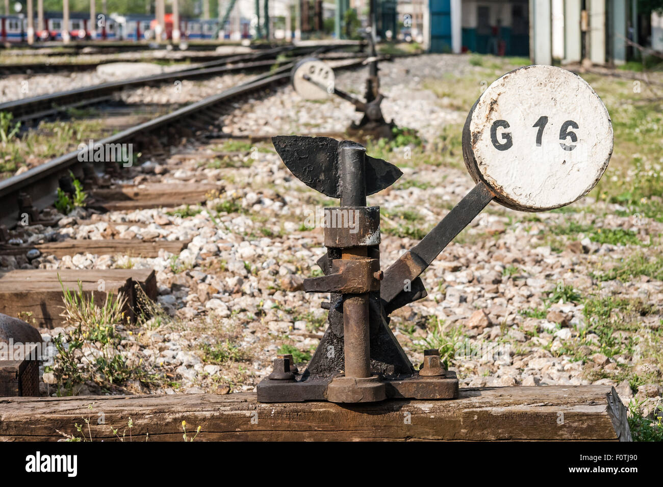 Hand operated traffic sign hi-res stock photography and images - Alamy