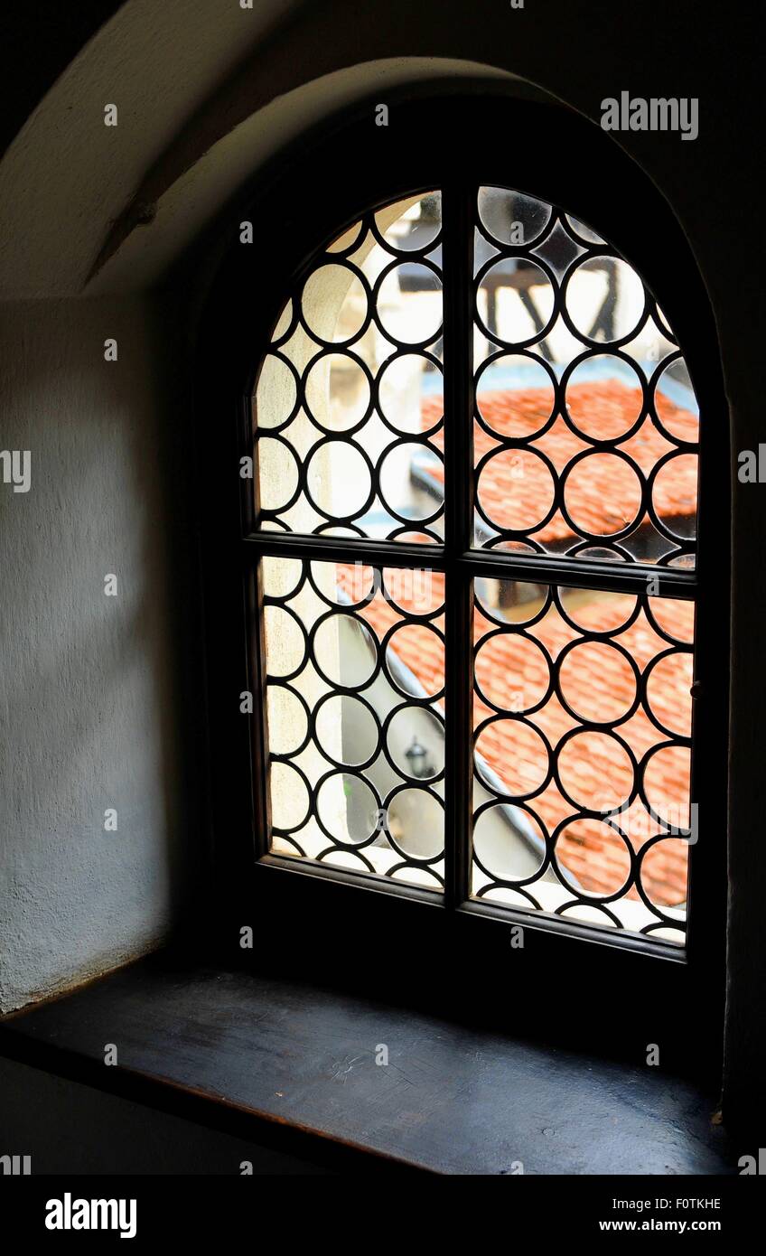 Medieval window of castle in Transylvania, Romania Stock Photo - Alamy