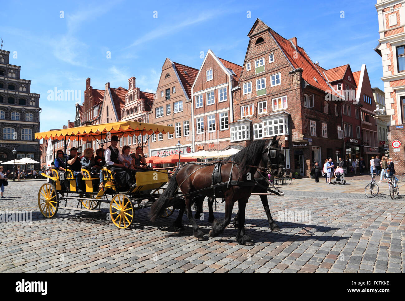 Sightseeing tour by carriage at square Am Sande, Lueneburg, Lüneburg ...