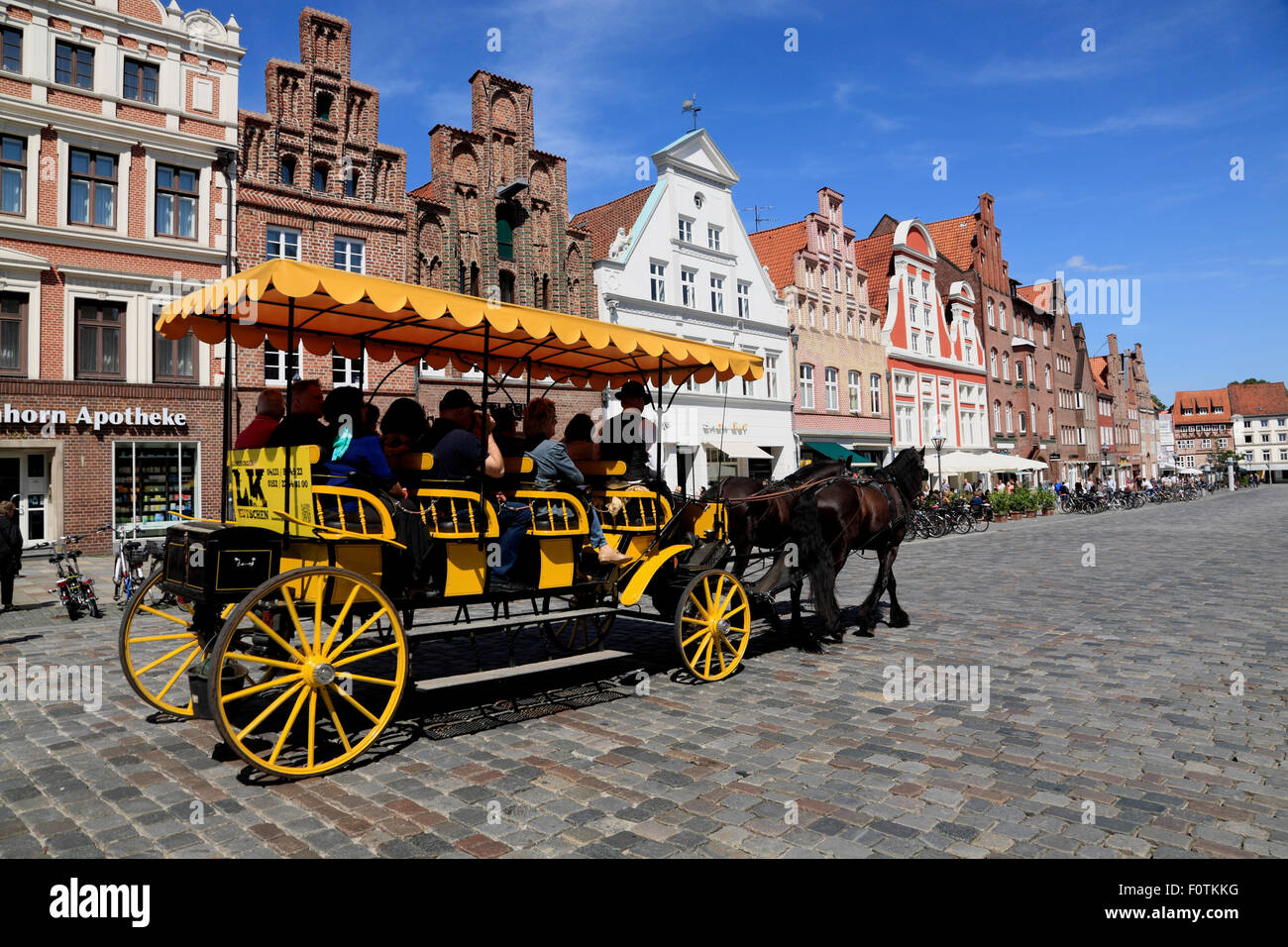 Sightseeing tour by carriage at square Am Sande, Lueneburg, Lüneburg ...