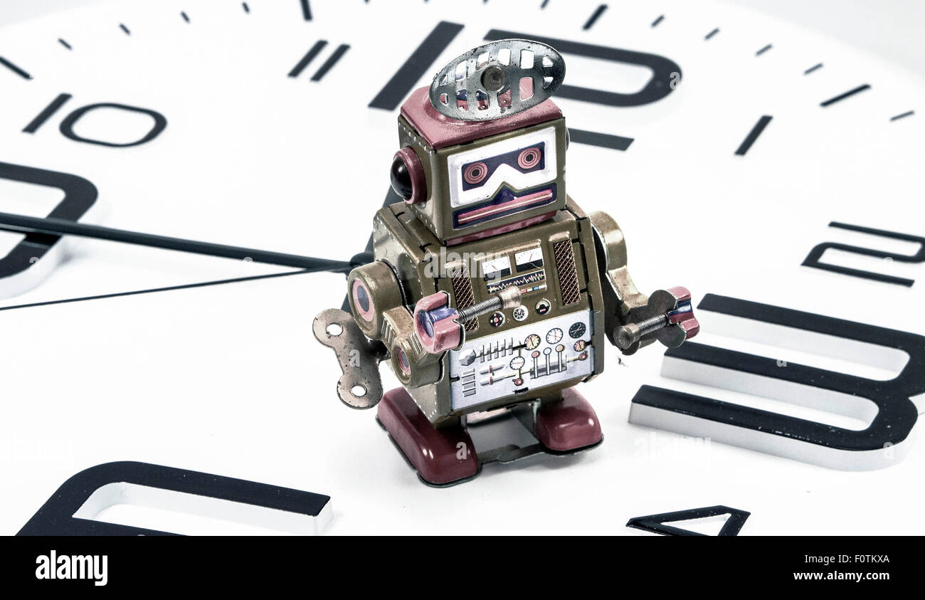 Robots With Cardboard Clock