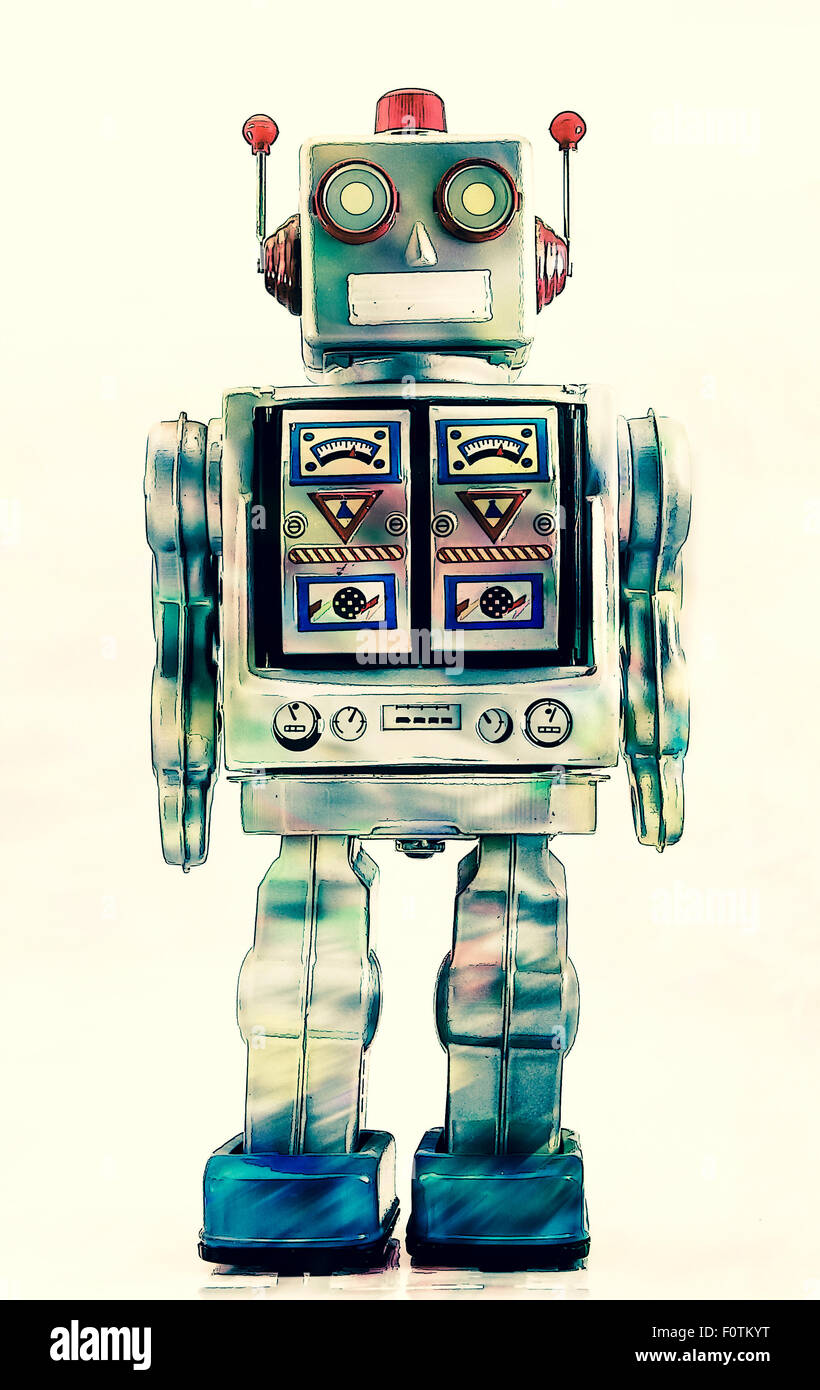 retro robot toy Stock Photo - Alamy