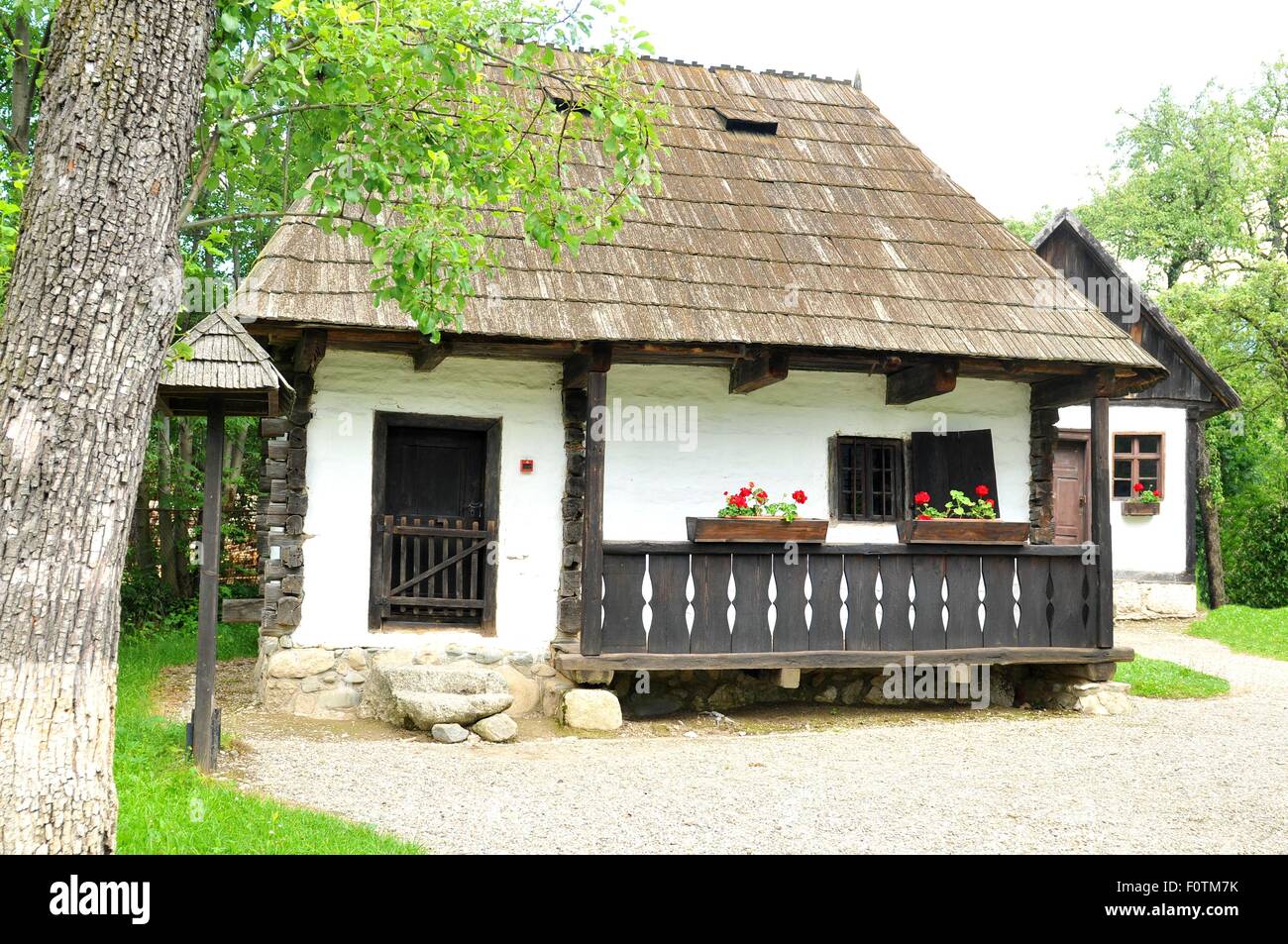 Old wooden traditional Romanian house Stock Photo - Alamy