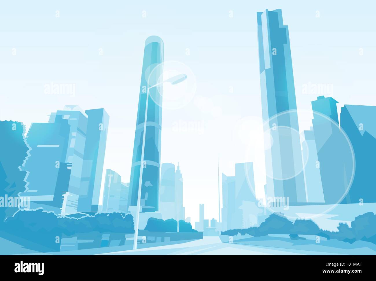 City Skyscraper View Cityscape Skyline Vector Stock Vector Image & Art ...