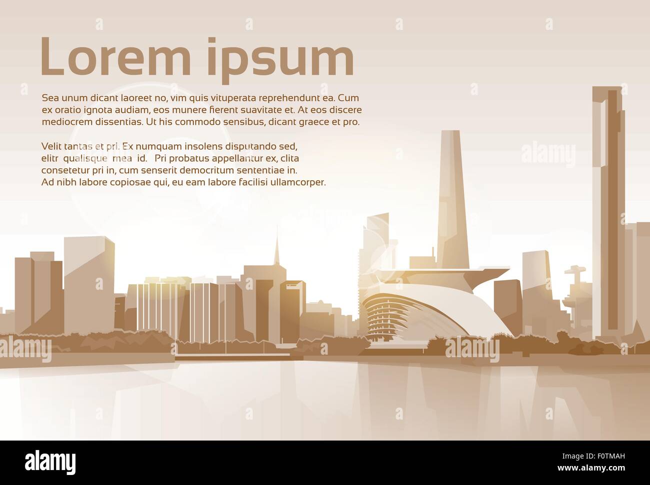 City Skyscraper View Cityscape Background Skyline Stock Vector Image ...