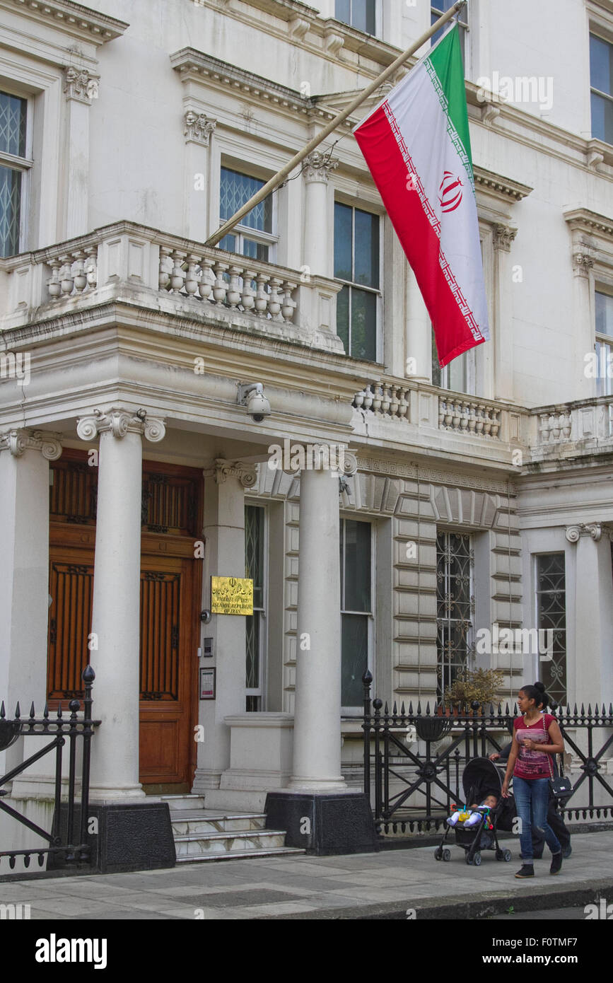London,UK. 21st August 2015. The embassy of the Islamic Republic of ...