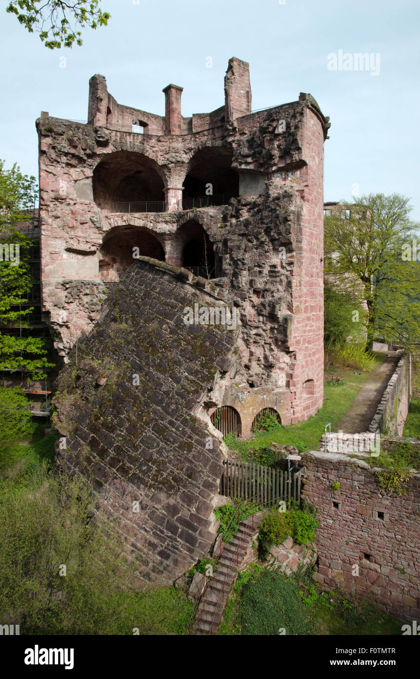 heidelberg castle gunpowder turret germany Stock Photo - Alamy