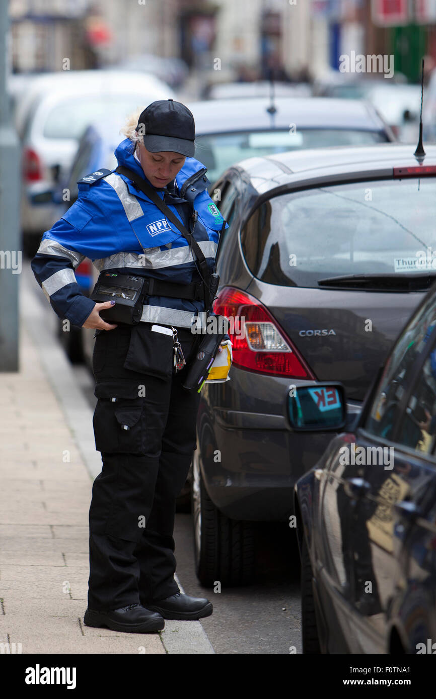 Civil Enforcement Officer on parking duty on Great Yarmouth street ...