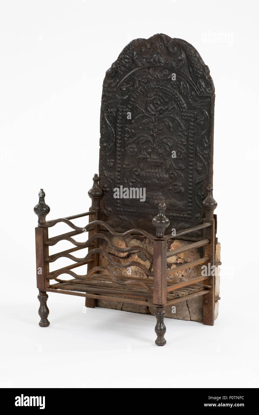 Fireback and grate Stock Photo - Alamy